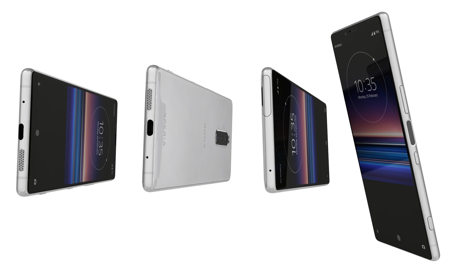 Sony Xperia 1 White 3D Model - TurboSquid 1597989