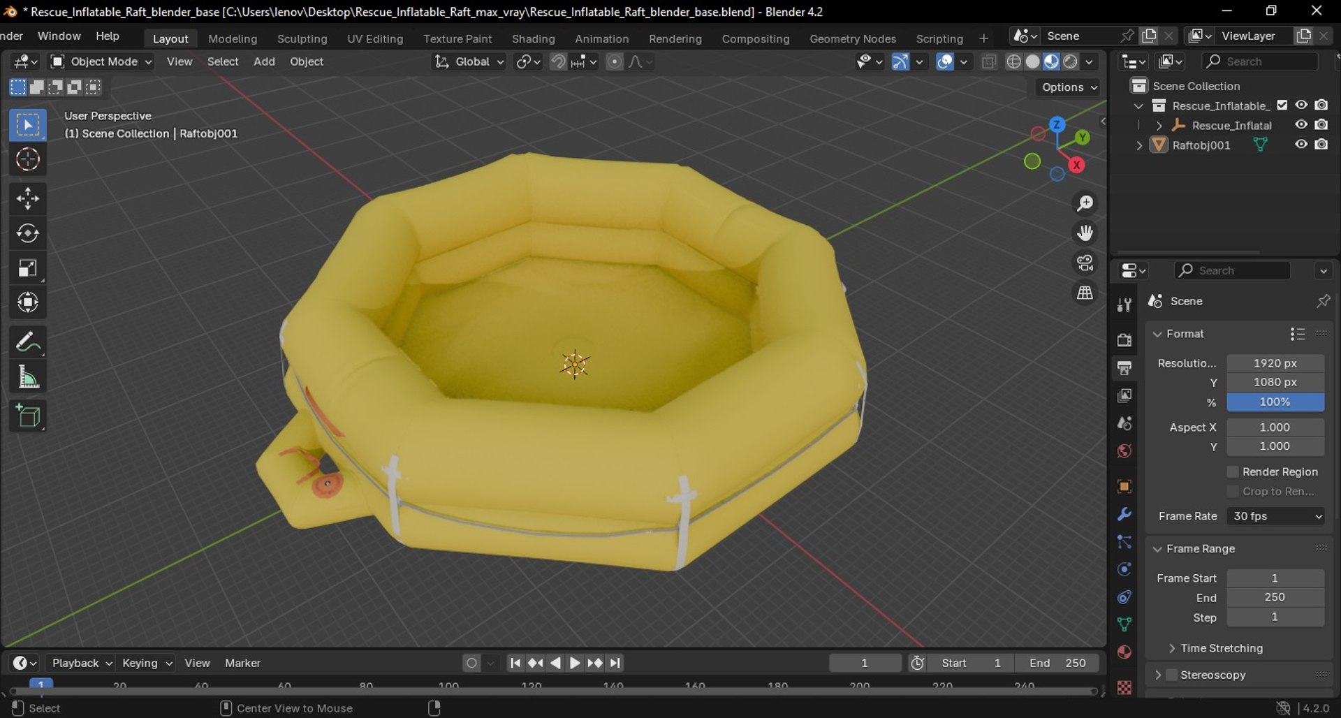 Rescue Inflatable Raft 3D Model - TurboSquid 2315051