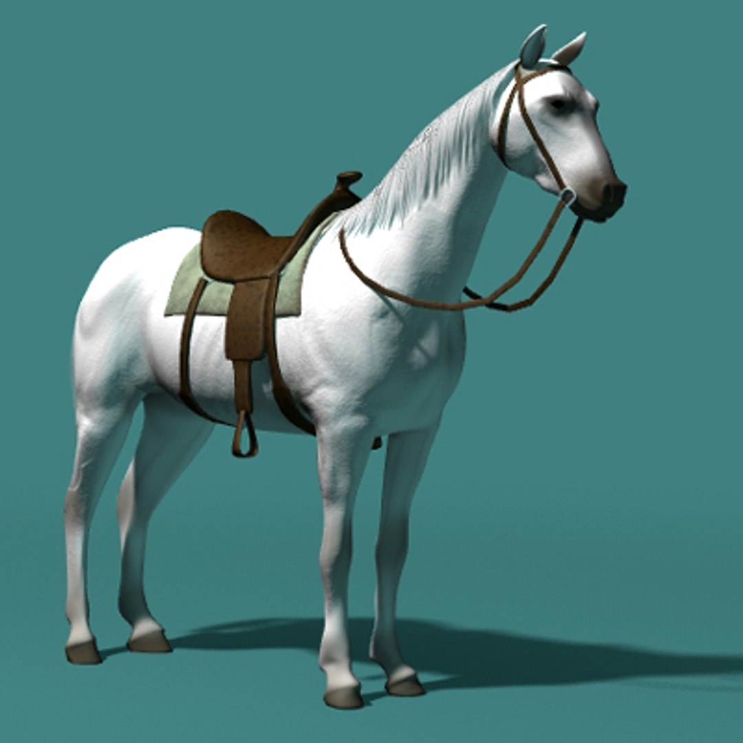3d white horse model