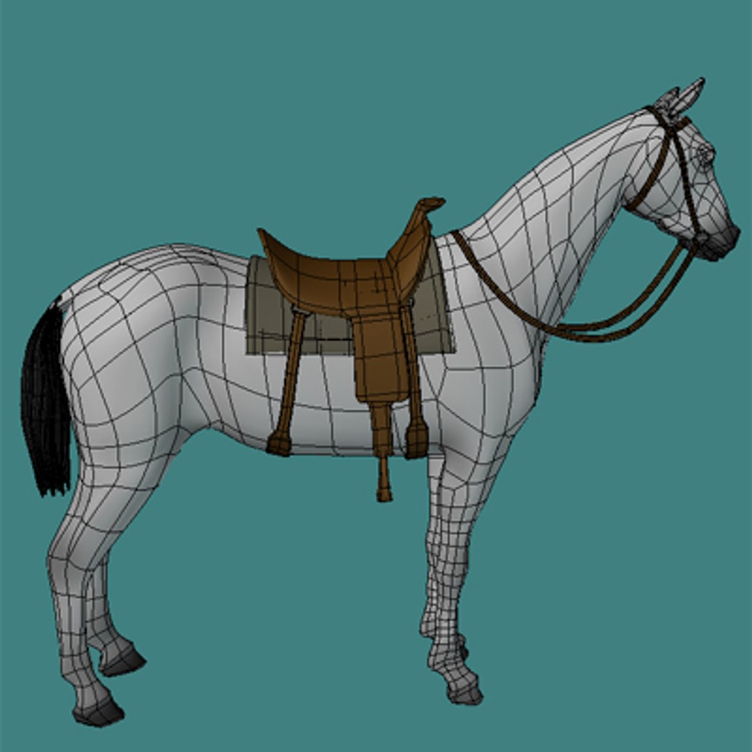 3d white horse model