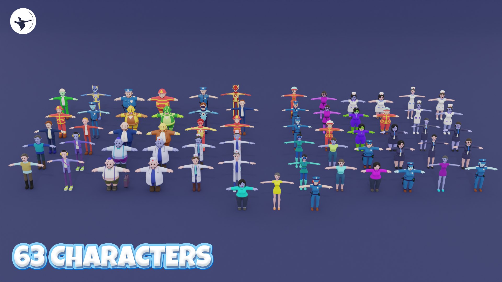 3D Cartoon 63 Stylized Characters Fully Rigged Blendshaped - TurboSquid ...