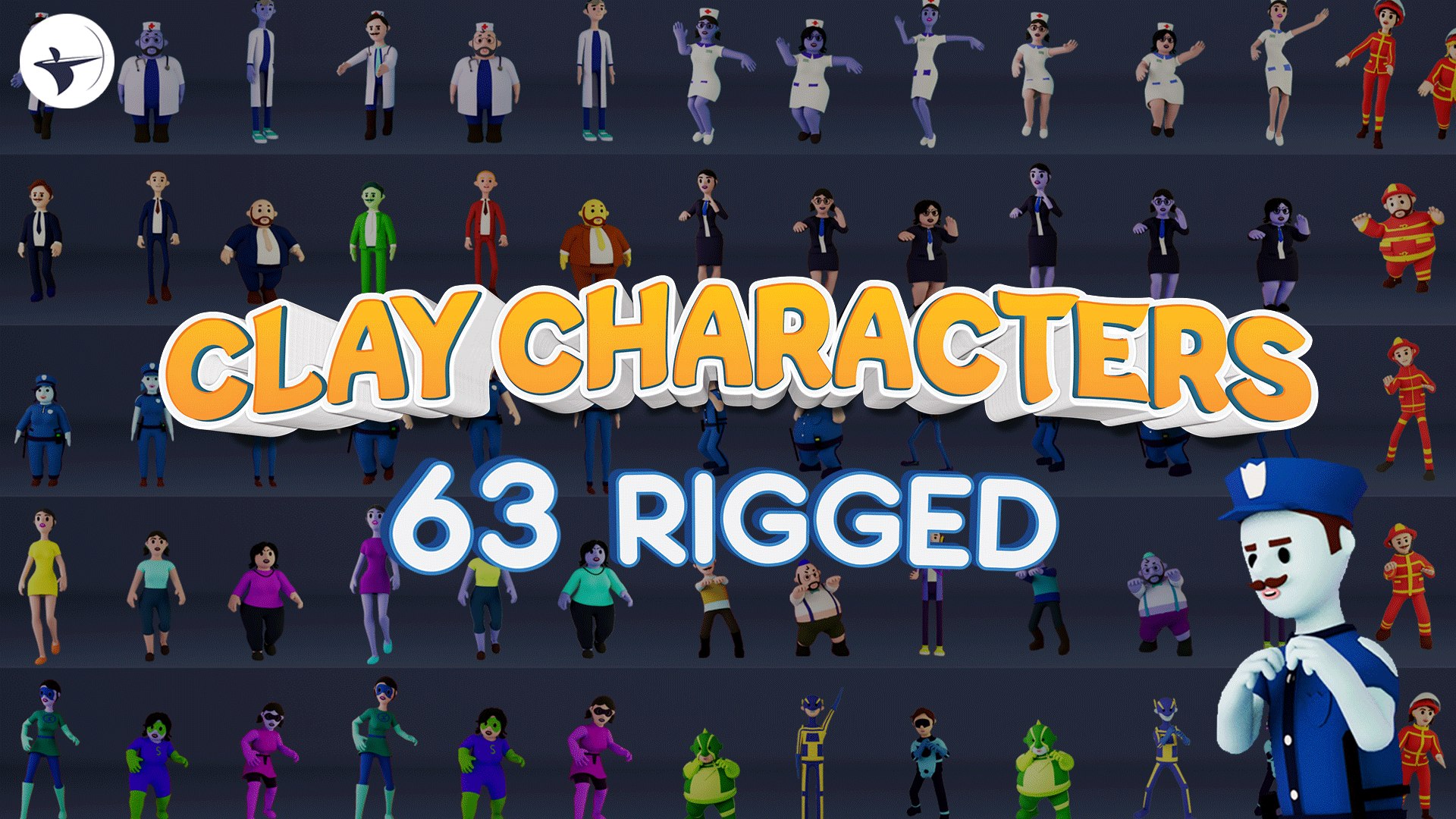 3D Cartoon 63 Stylized Characters Fully Rigged Blendshaped - TurboSquid ...