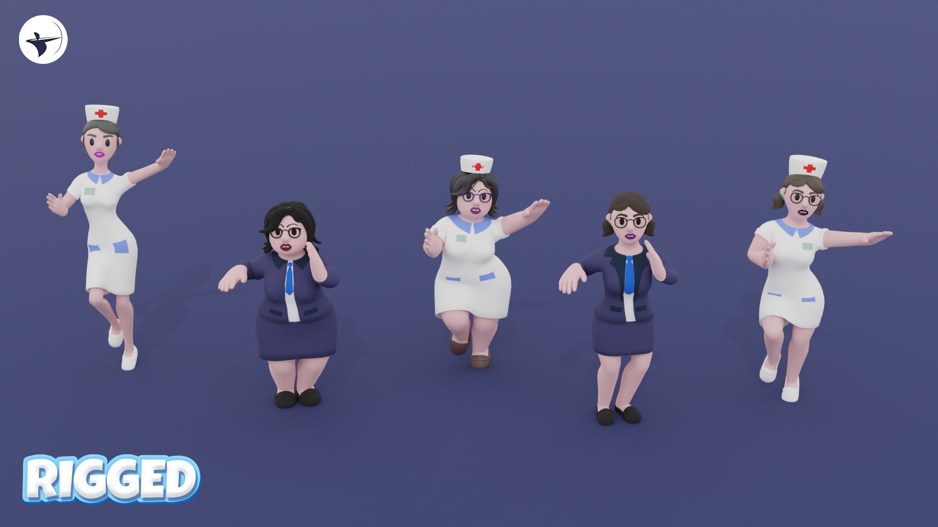 3D Cartoon 63 Stylized Characters Fully Rigged Blendshaped - TurboSquid ...