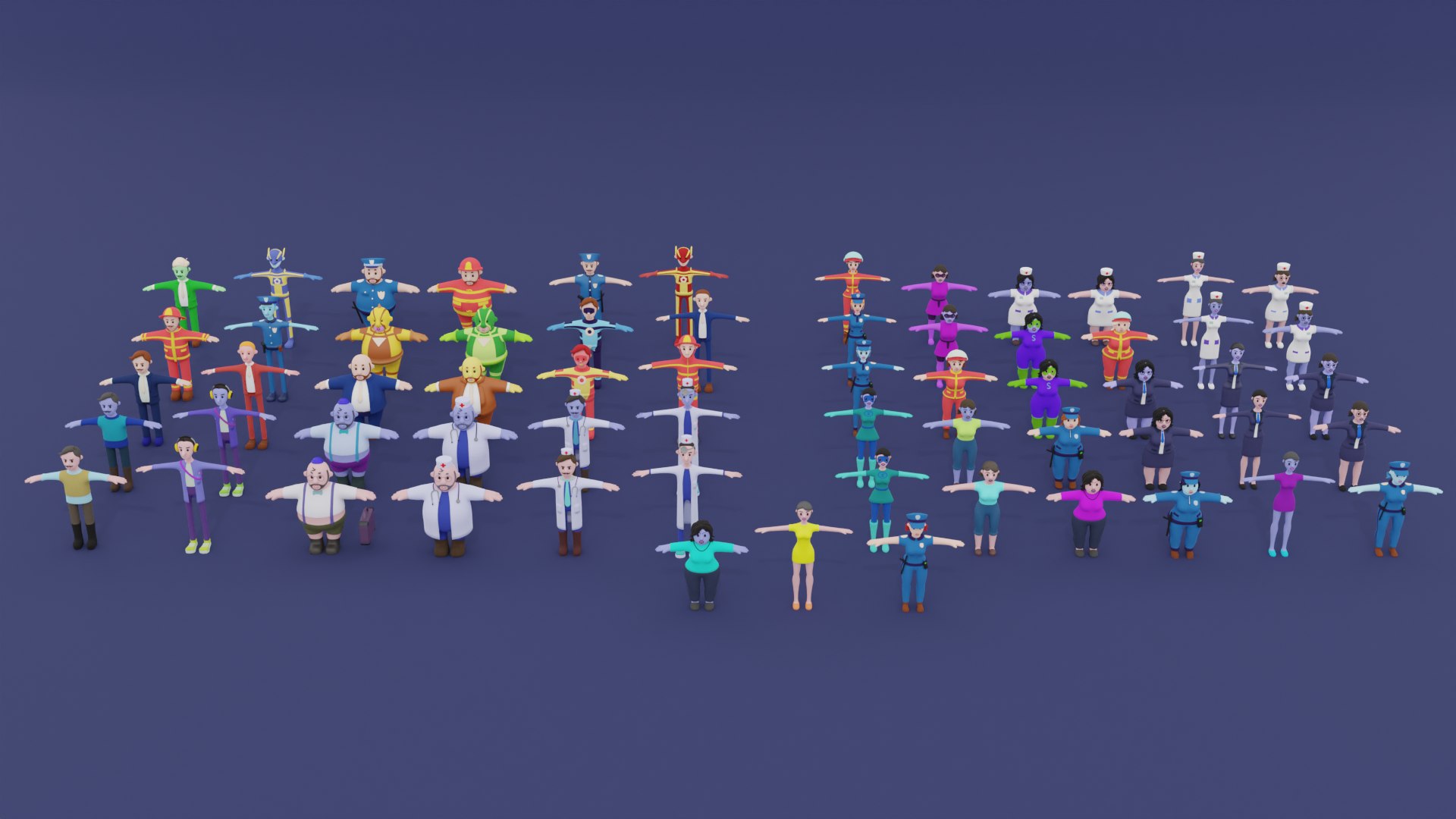 3D Cartoon 63 Stylized Characters Fully Rigged Blendshaped - TurboSquid ...