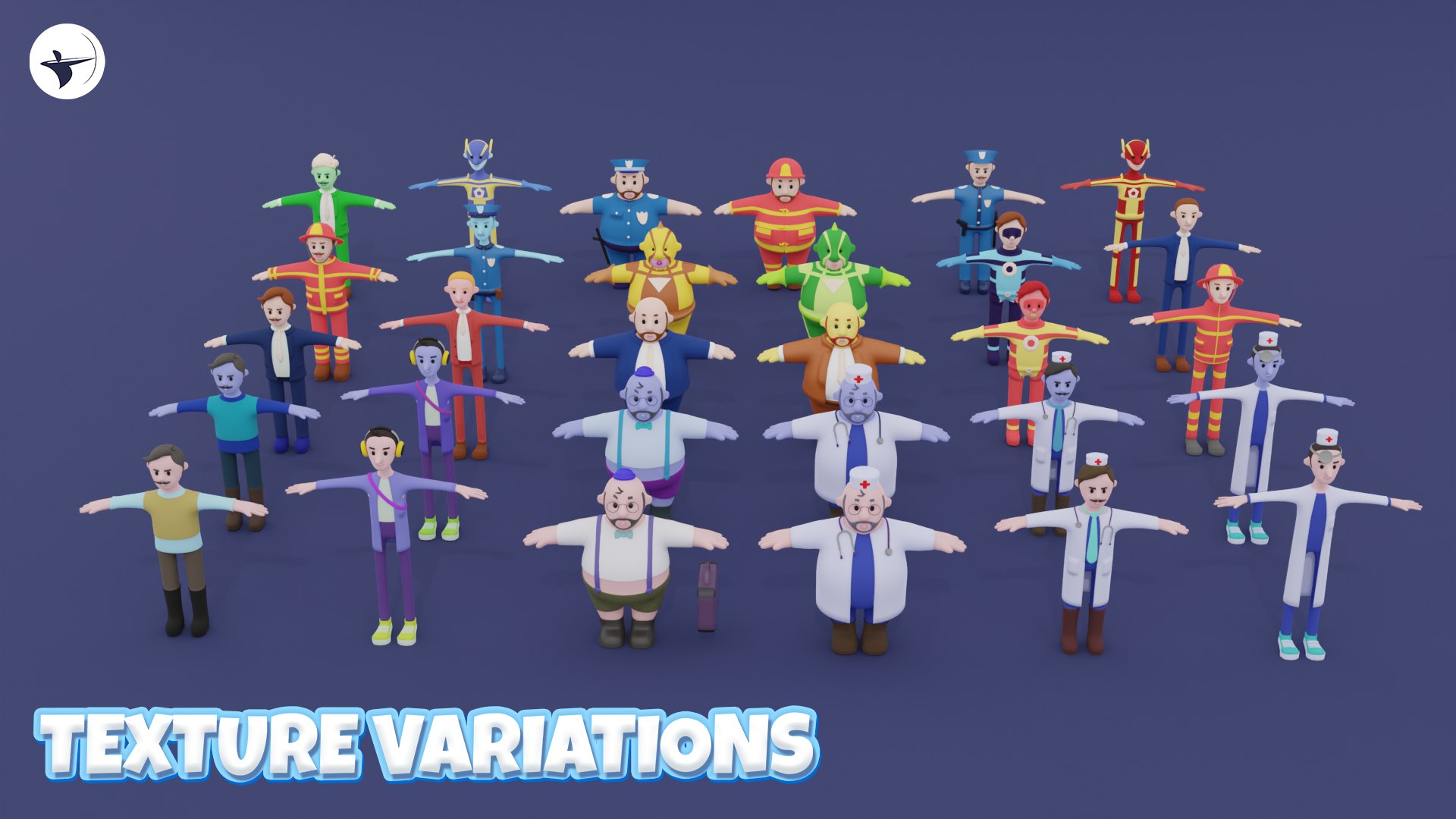 3D Cartoon 63 Stylized Characters Fully Rigged Blendshaped - TurboSquid ...