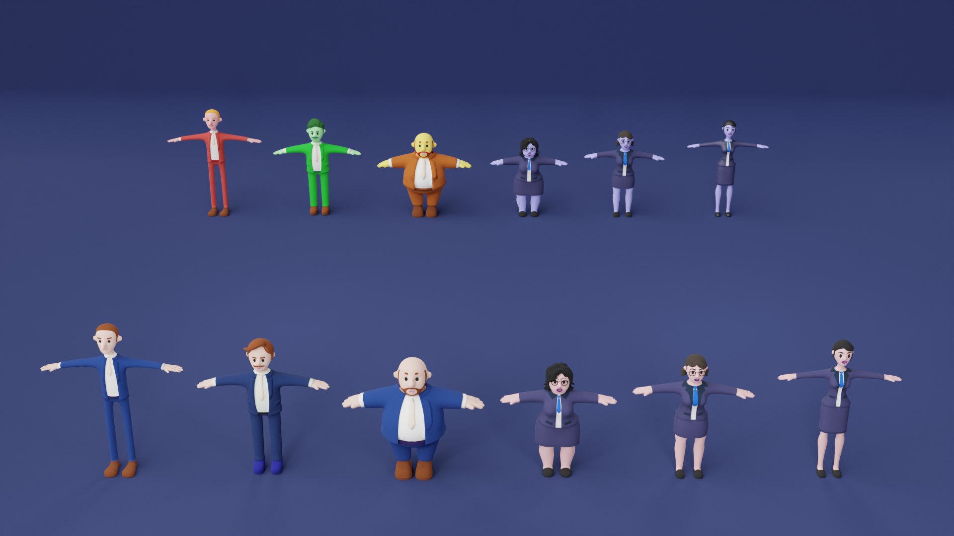 3D Cartoon 63 Stylized Characters Fully Rigged Blendshaped - TurboSquid ...