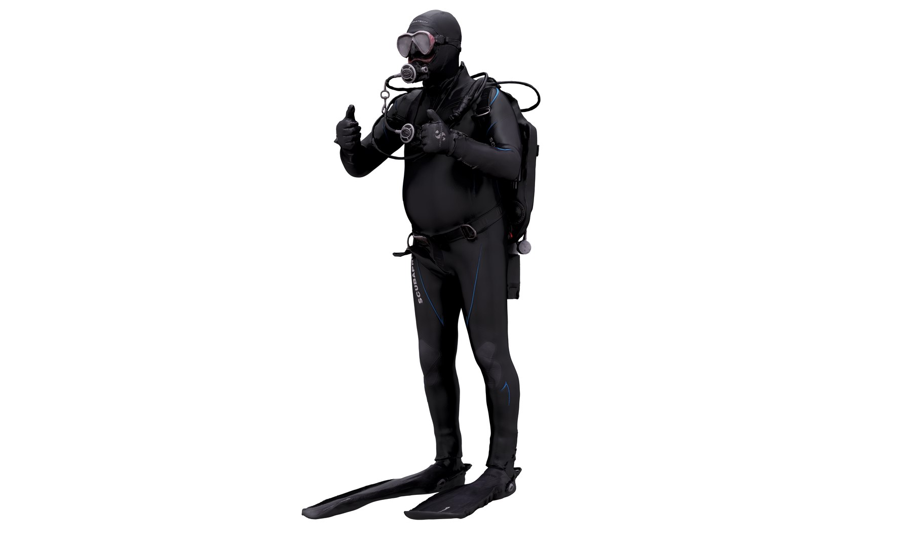 3D Model Cleaned Scan Jake Perry Diver Standing - TurboSquid 1810488