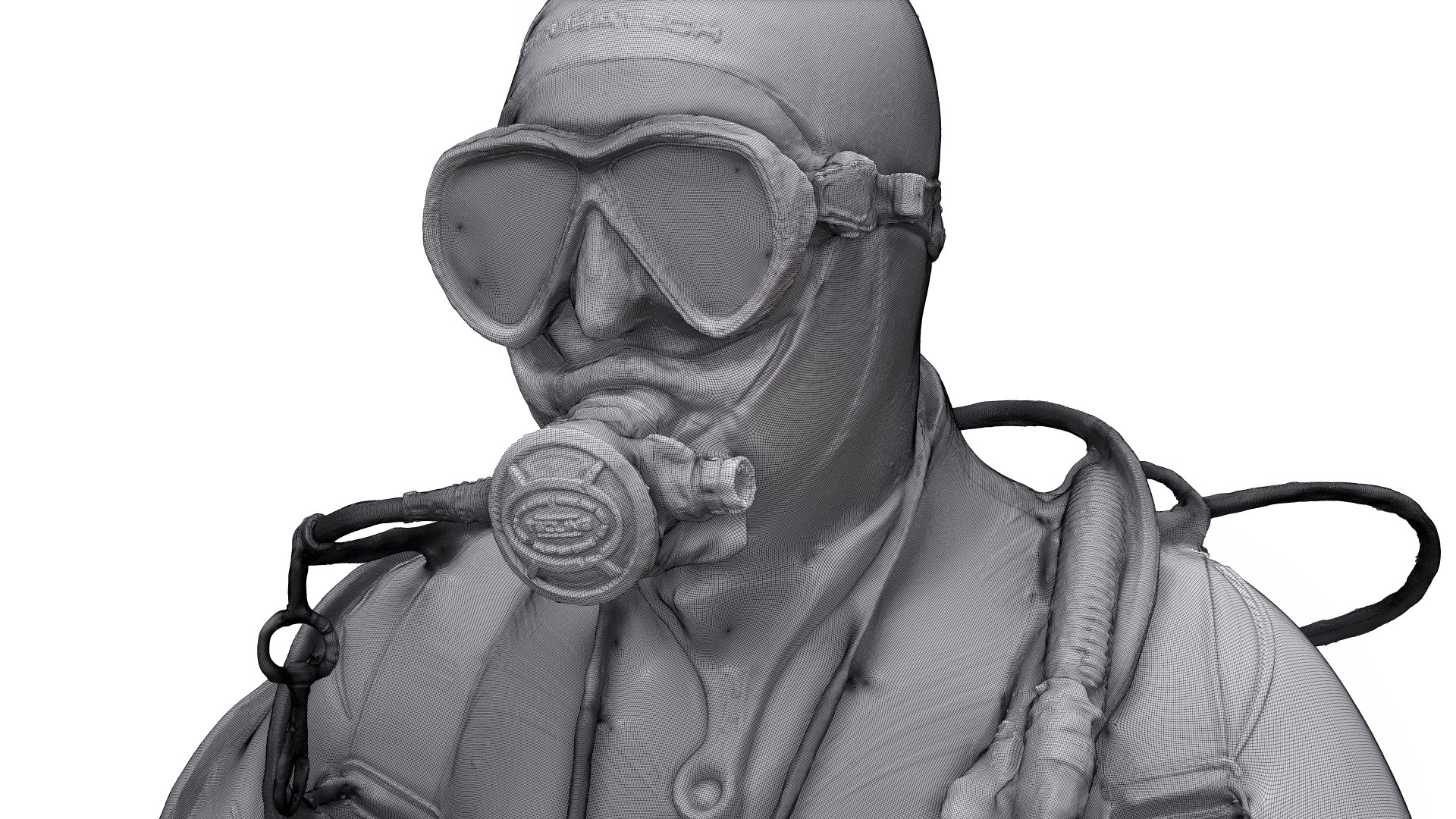 3D Model Cleaned Scan Jake Perry Diver Standing - TurboSquid 1810488
