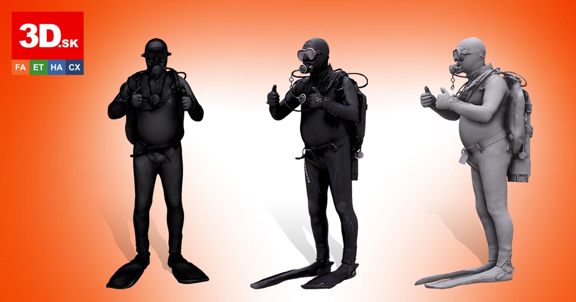 3D Model Cleaned Scan Jake Perry Diver Standing - TurboSquid 1810488