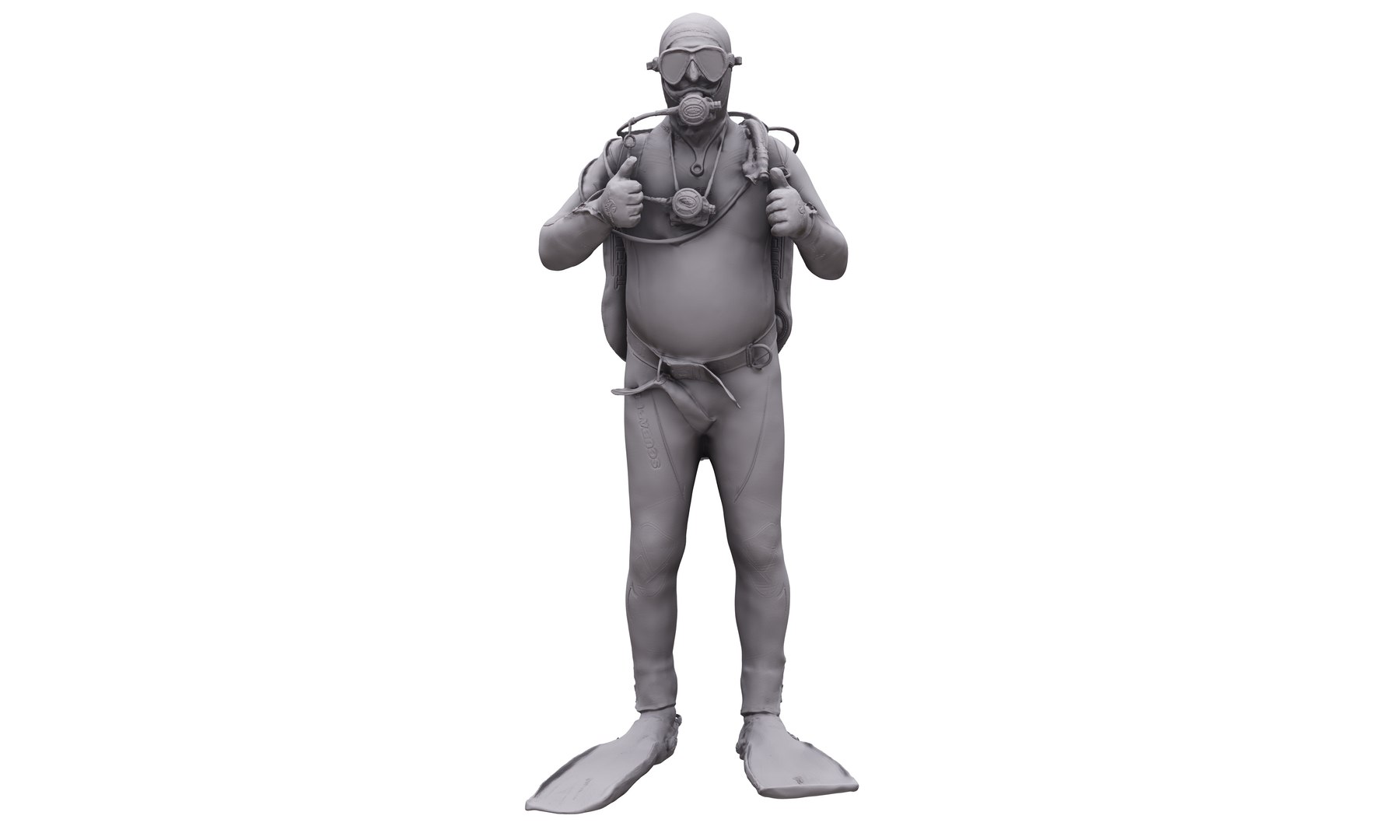 3D Model Cleaned Scan Jake Perry Diver Standing - TurboSquid 1810488