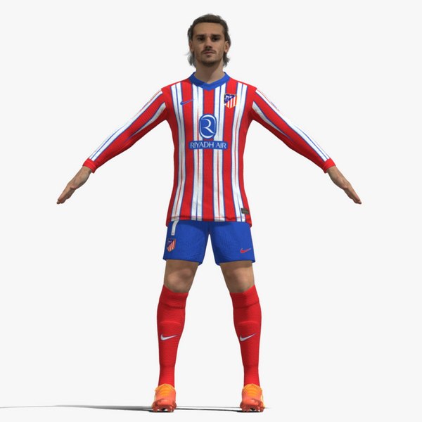 modelo 3d T-Pose Antoine Griezmann Atlético de Madrid 24-25 ...