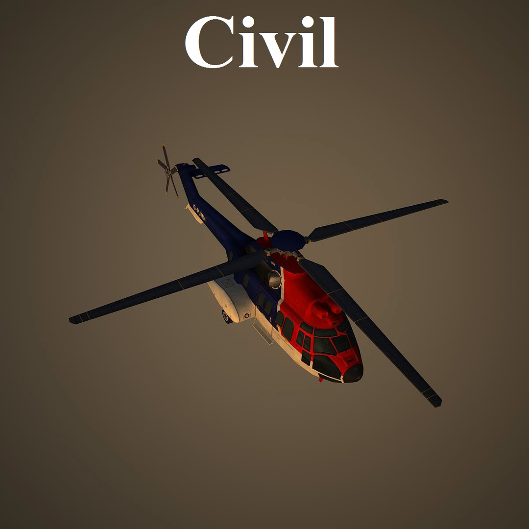 Aerospatiale As-332 Super 3d Model