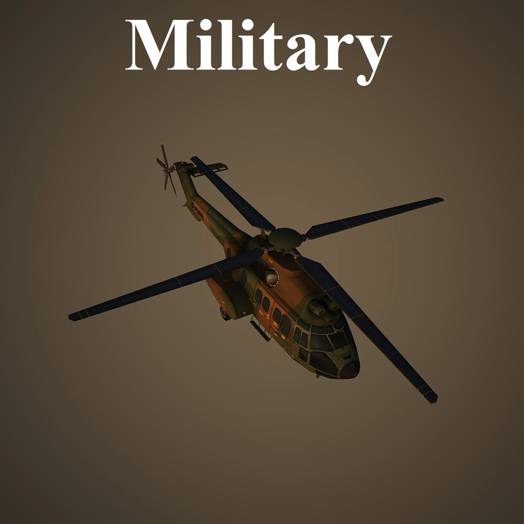 Aerospatiale As-332 Super 3d Model