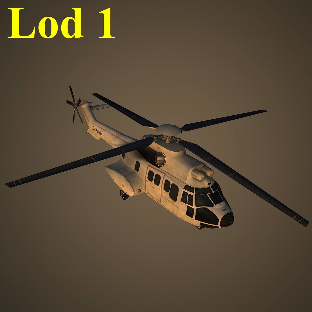 Aerospatiale As-332 Super 3d Model