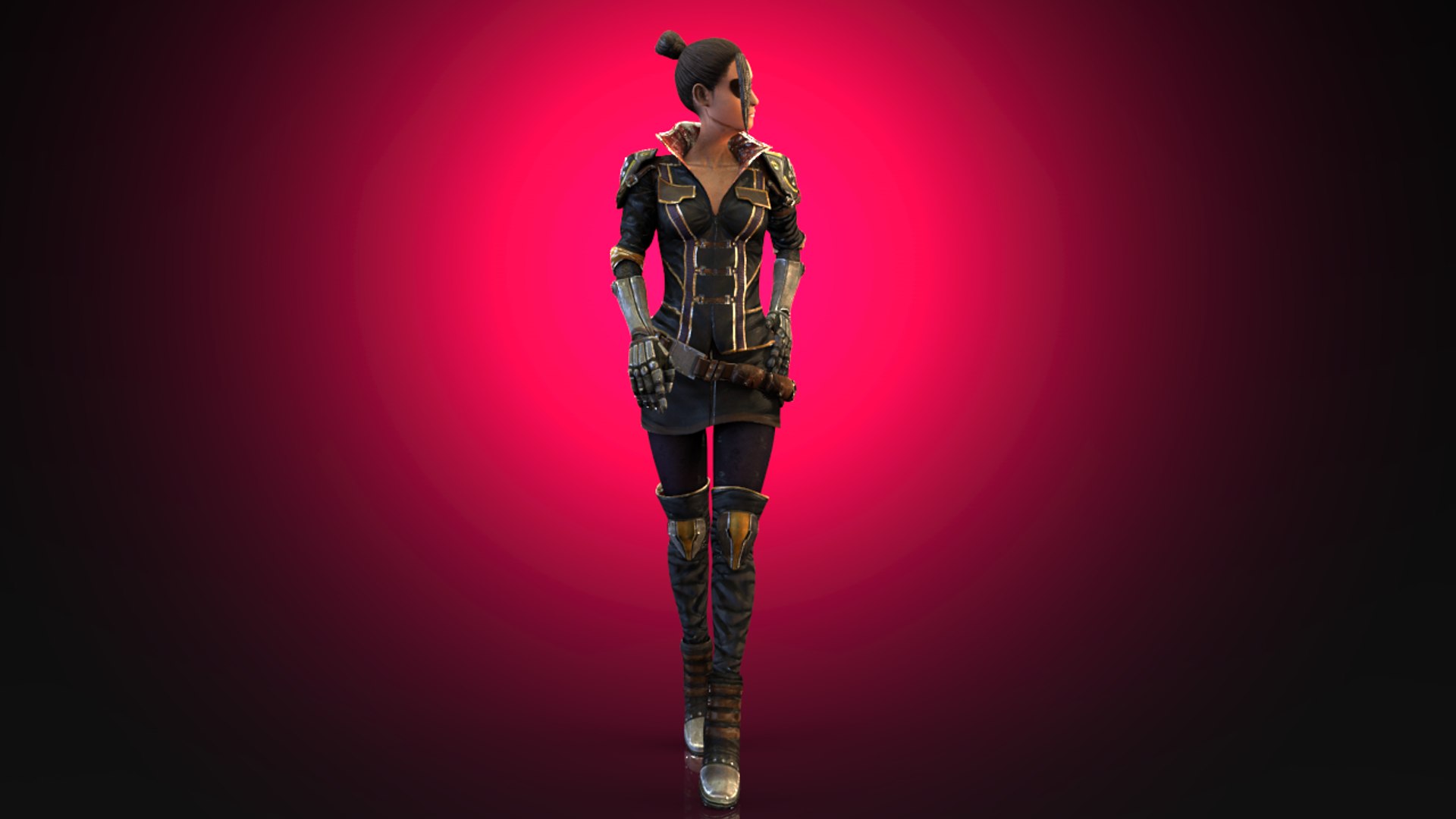 3d eve sexy woman warrior character model