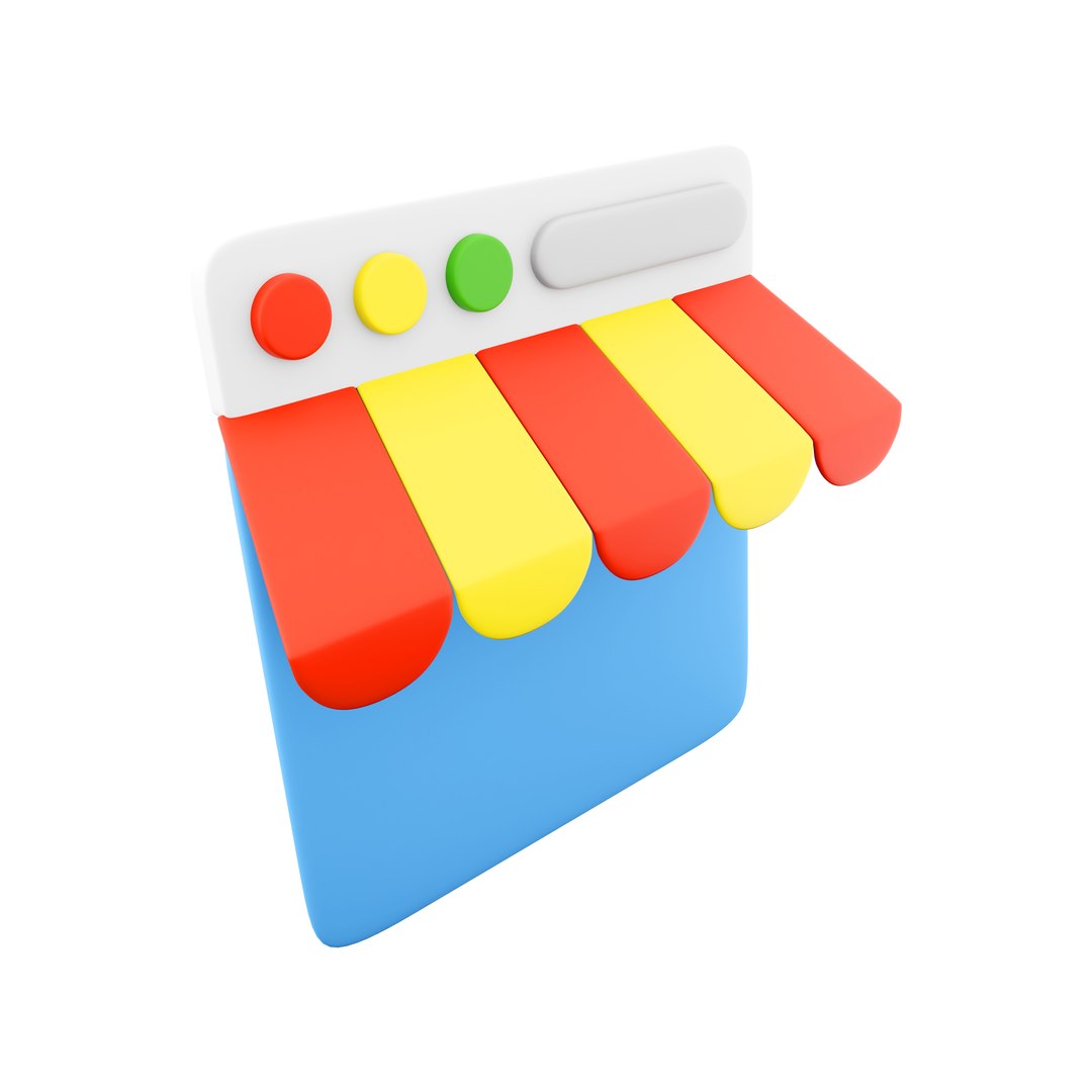 3d Online Shopping Icon 3D Model - TurboSquid 2066422