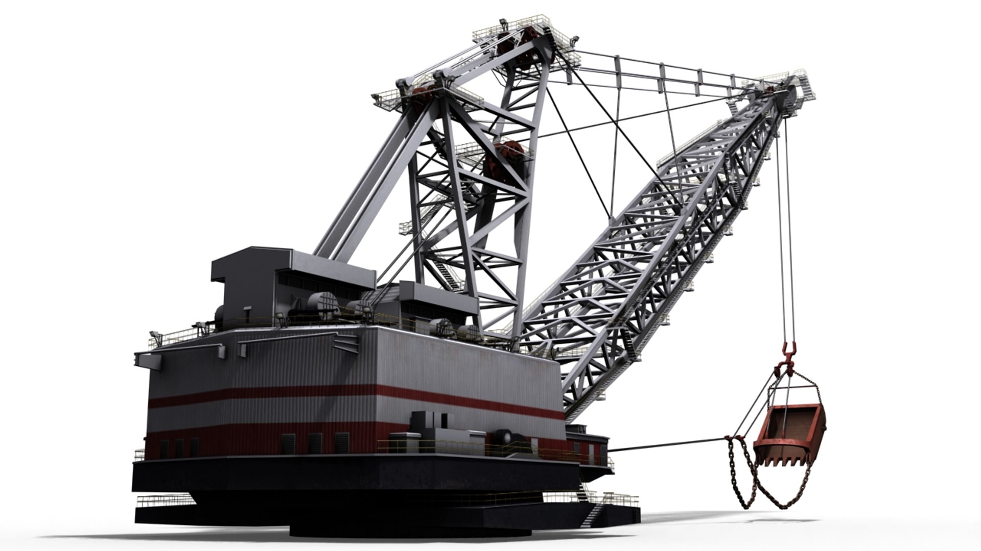 드래그 라인 굴삭기 3D 모델 - TurboSquid 737185