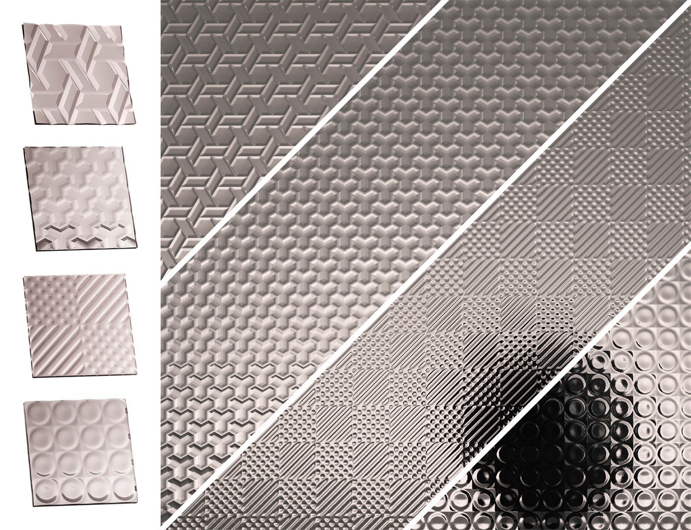 Fluted Glass Set 15 3D Model - TurboSquid 1905615