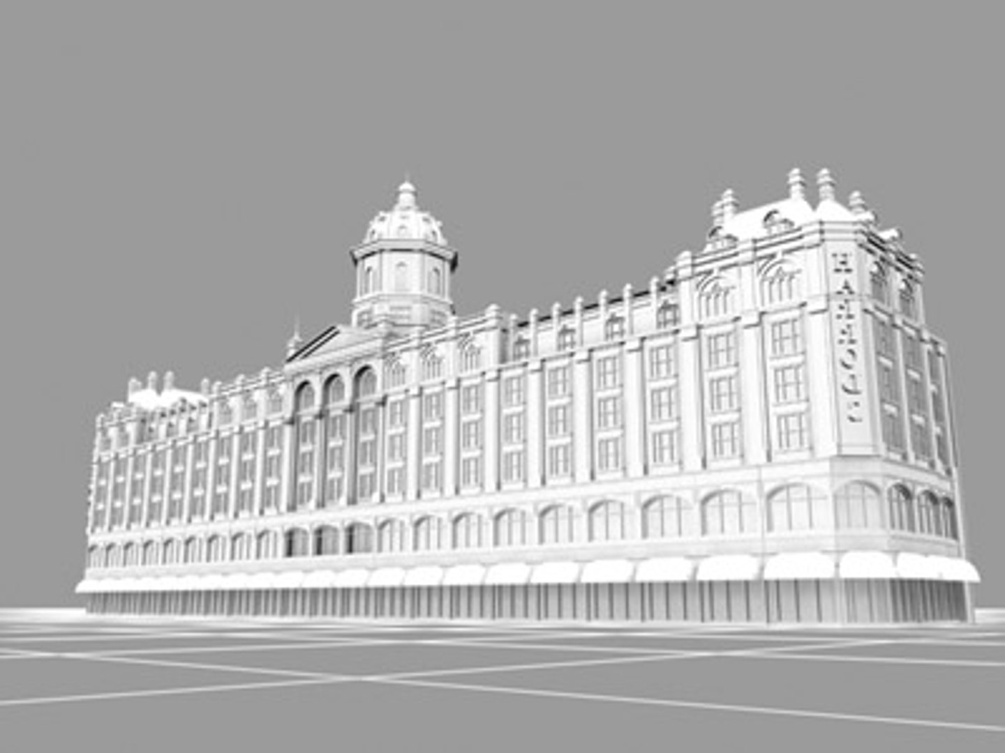Store Harrods Landmarks 3d Model