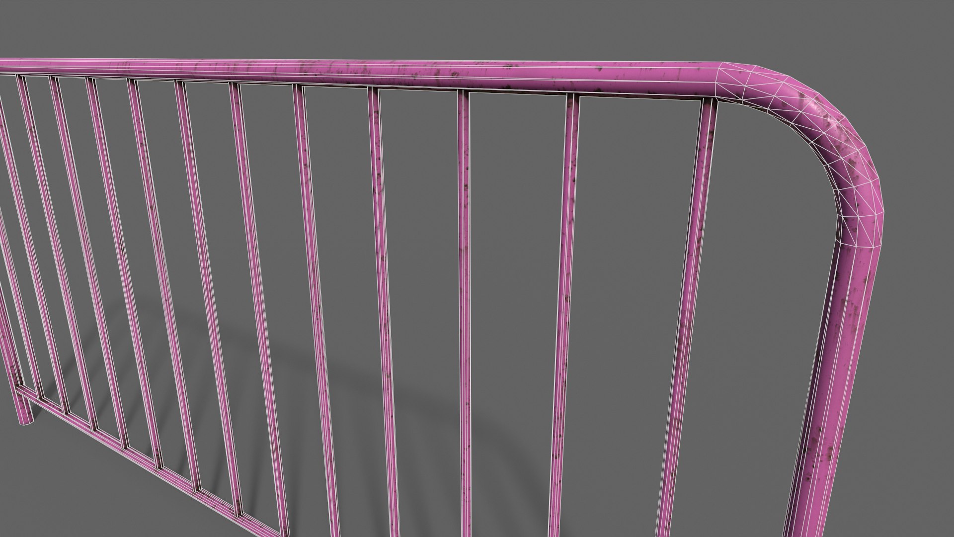 3D PBR Pedestrian Guard Rail Pink V1 - TurboSquid 1866218
