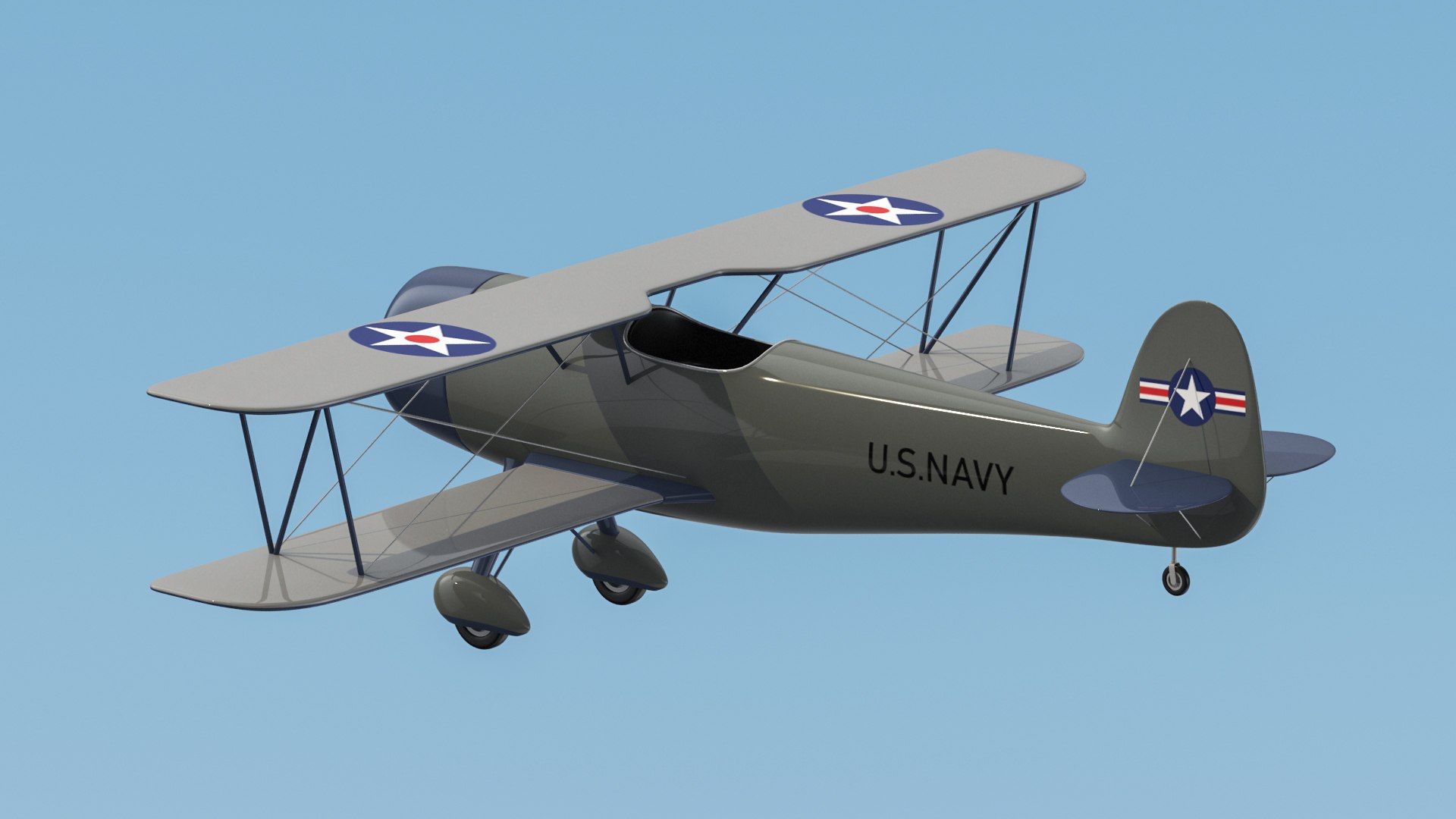US Navy Biplane Model - TurboSquid 1829340