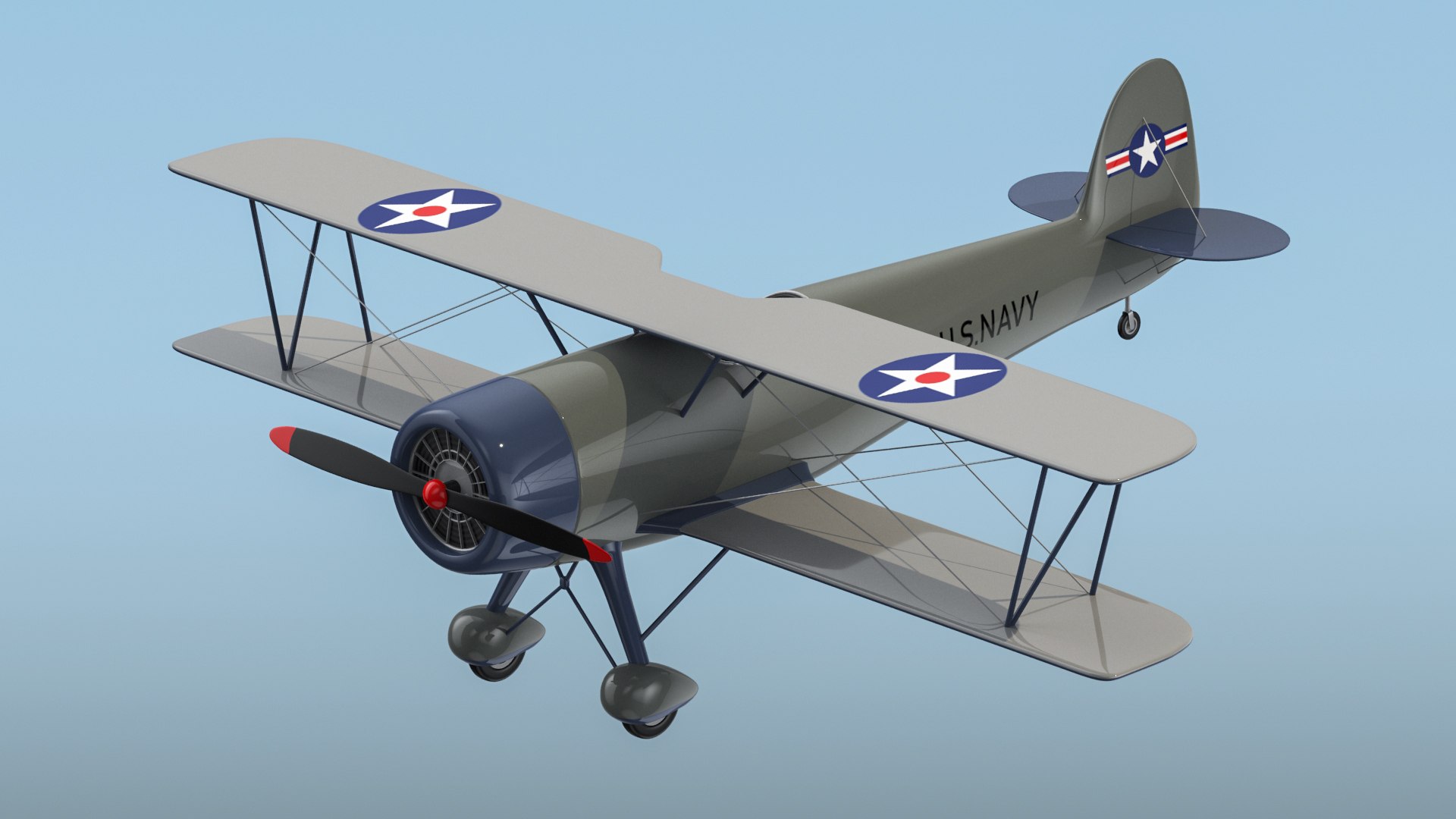 US Navy Biplane Model - TurboSquid 1829340