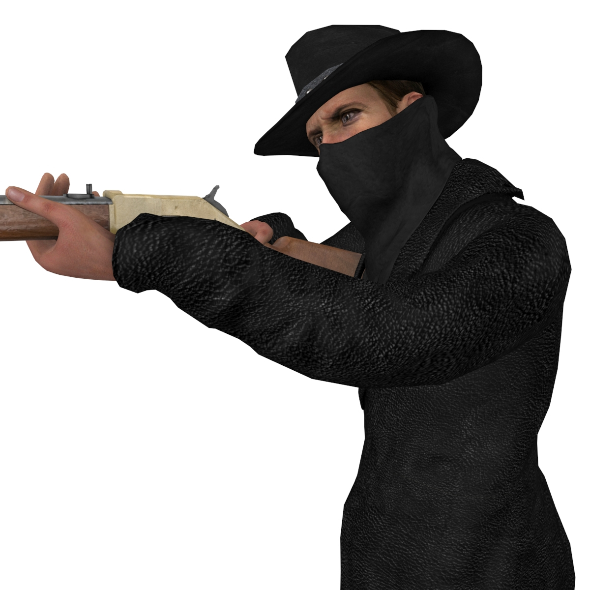 pack rigged cowboy 3d model