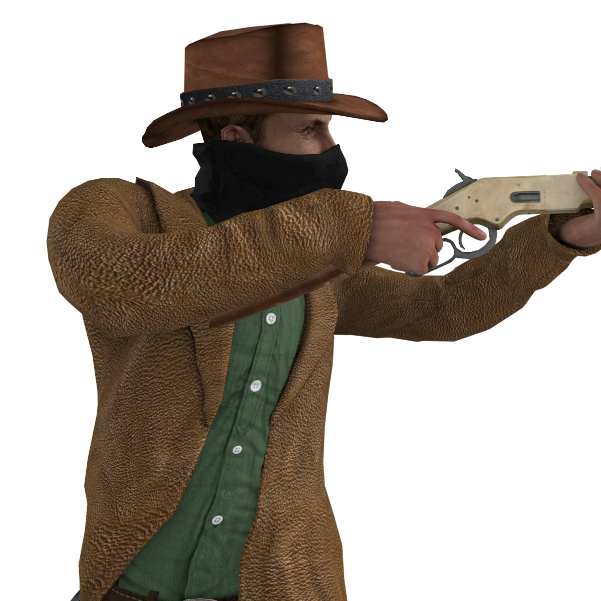 pack rigged cowboy 3d model