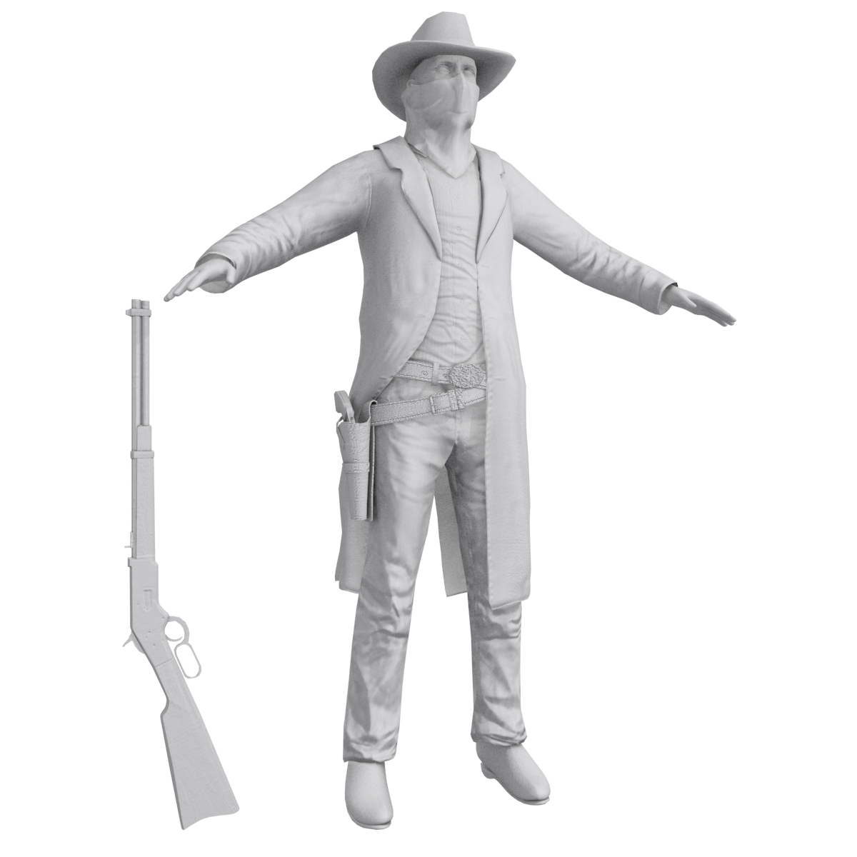 pack rigged cowboy 3d model
