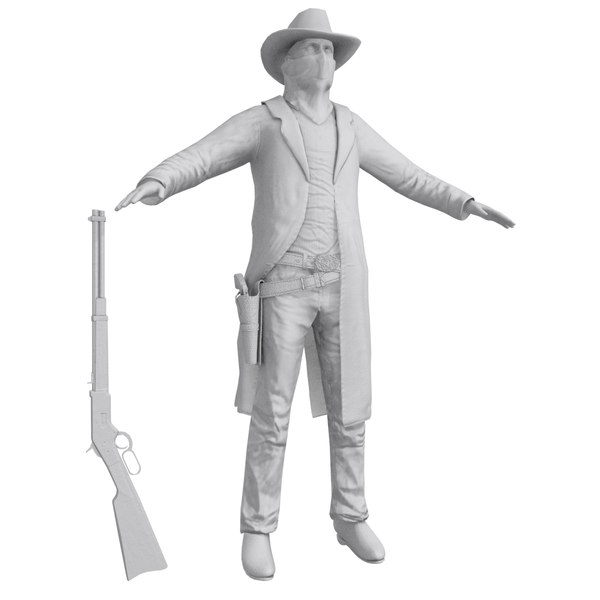pack rigged cowboy 3d model