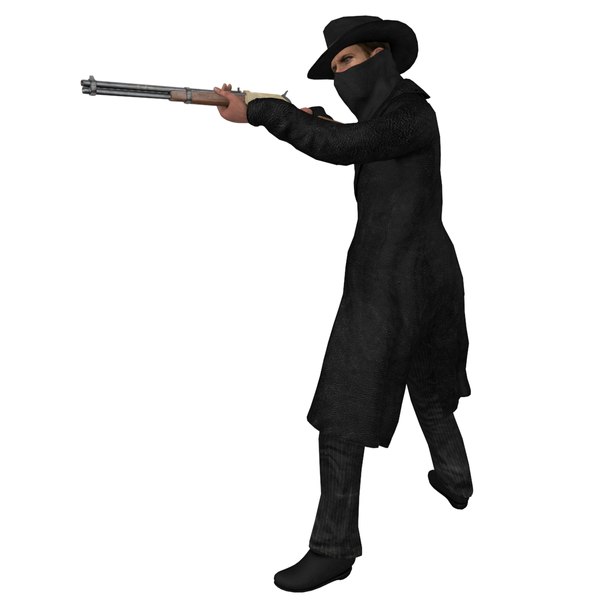 pack rigged cowboy 3d model