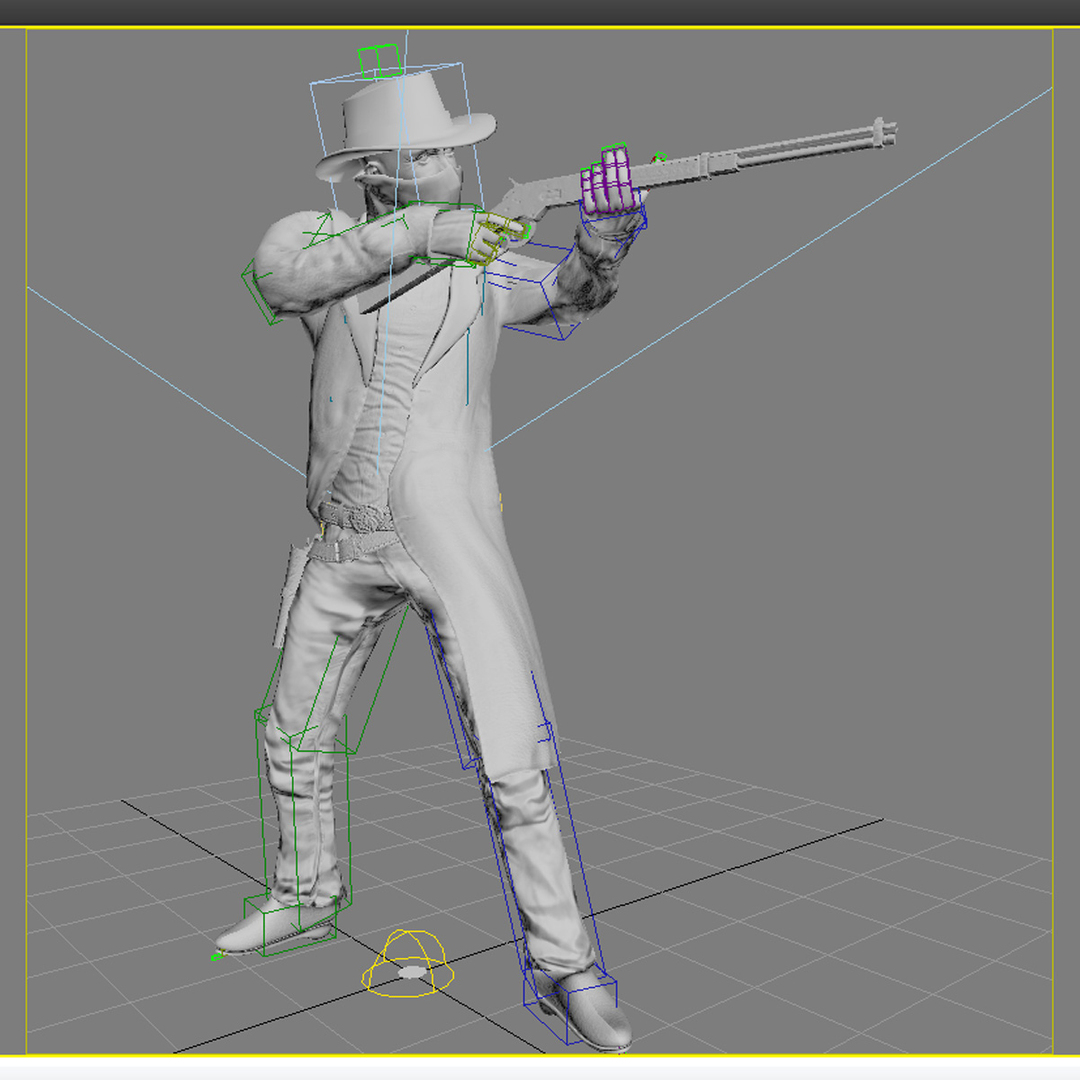 pack rigged cowboy 3d model