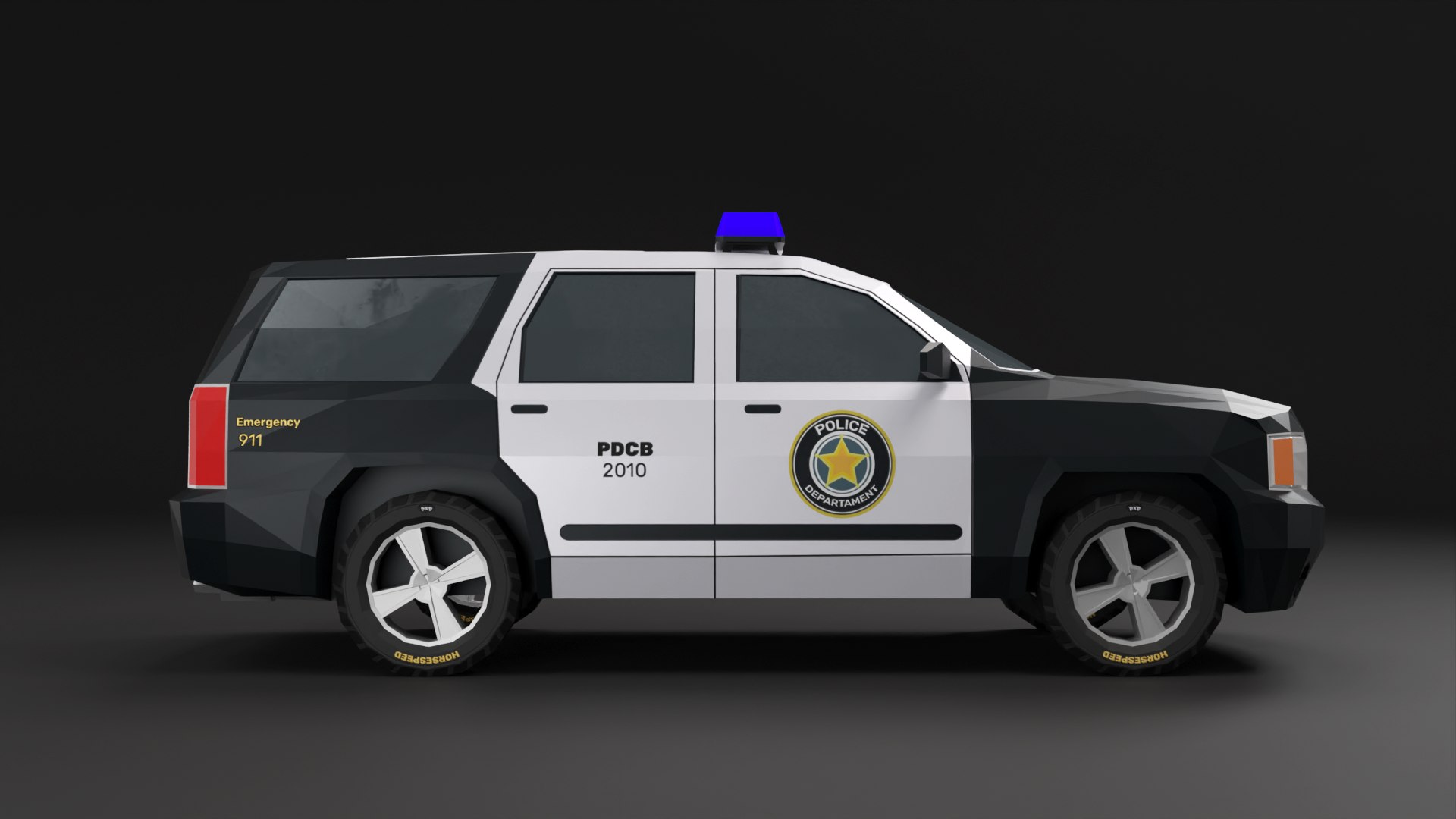 3D Police 4x4 Vehicle Low-poly 3D Model - TurboSquid 2083416