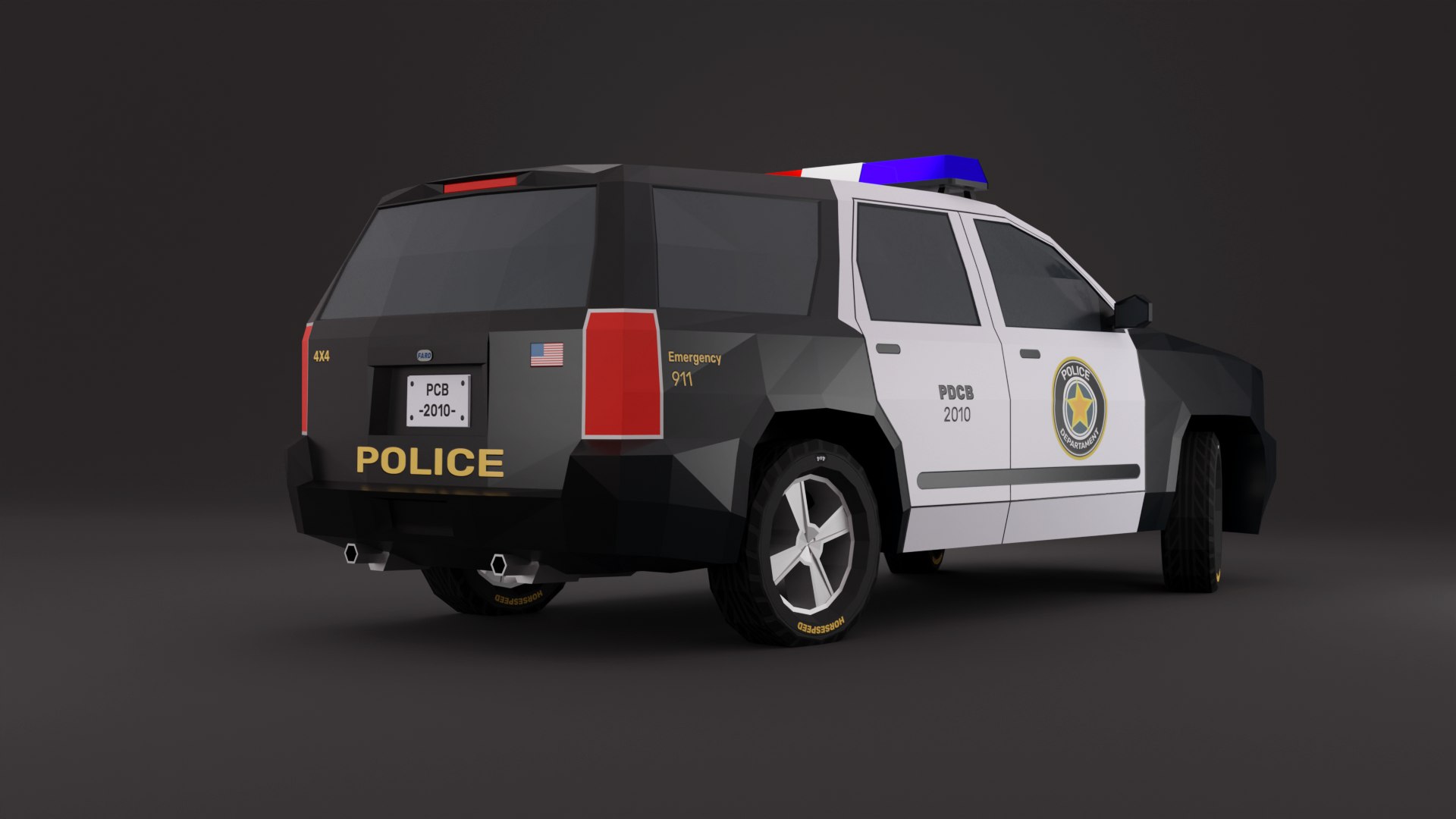 3D Police 4x4 Vehicle Low-poly 3D Model - TurboSquid 2083416