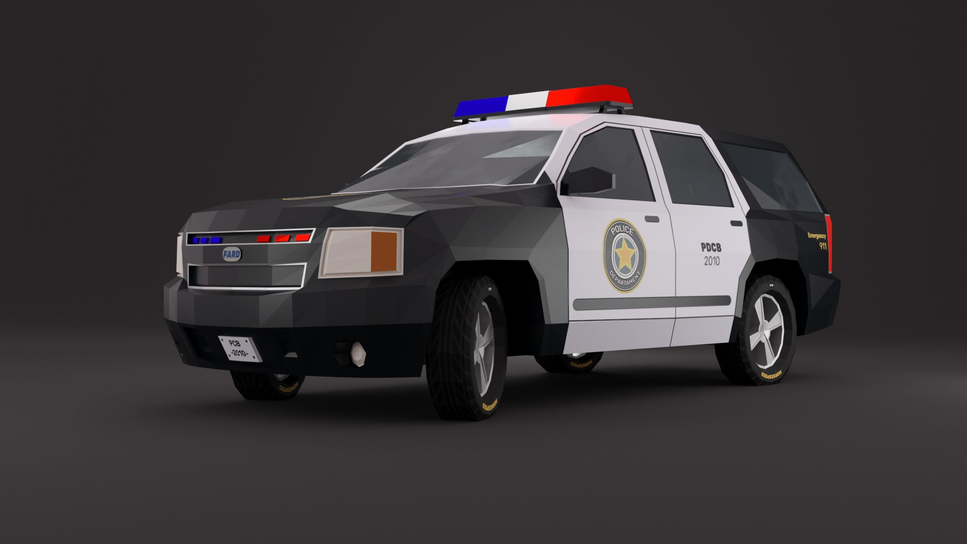 3D Police 4x4 Vehicle Low-poly 3D Model - TurboSquid 2083416