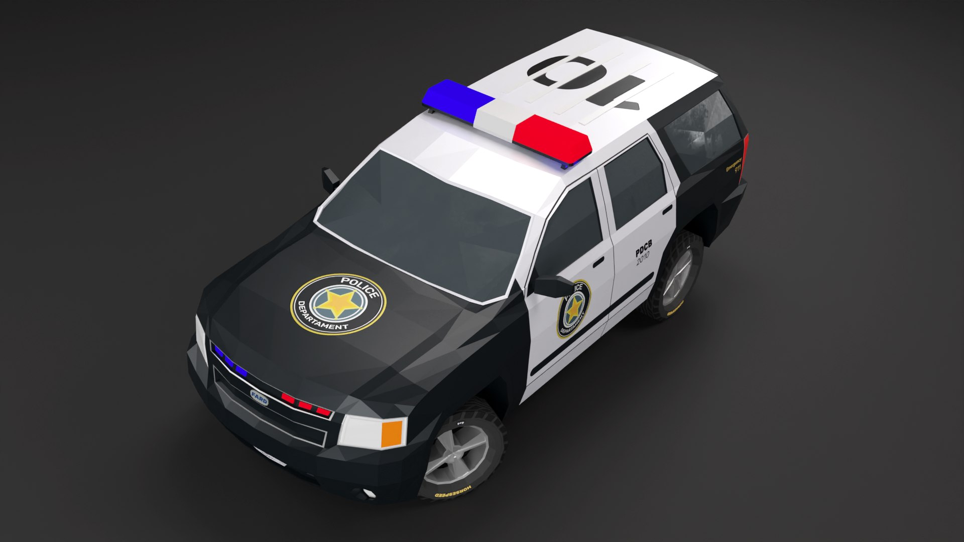 3D Police 4x4 Vehicle Low-poly 3D Model - TurboSquid 2083416