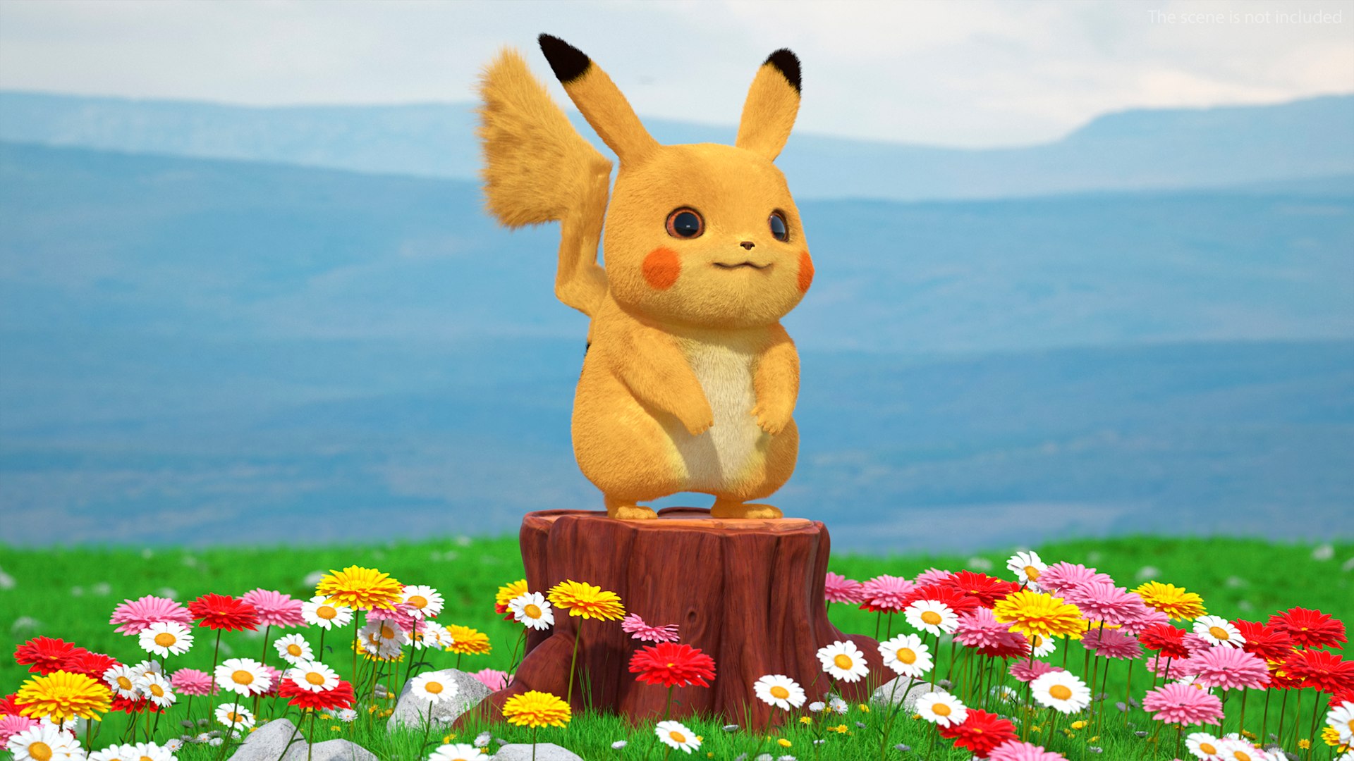 3D Cartoon Pikachu Character Fur Model - TurboSquid 2084381