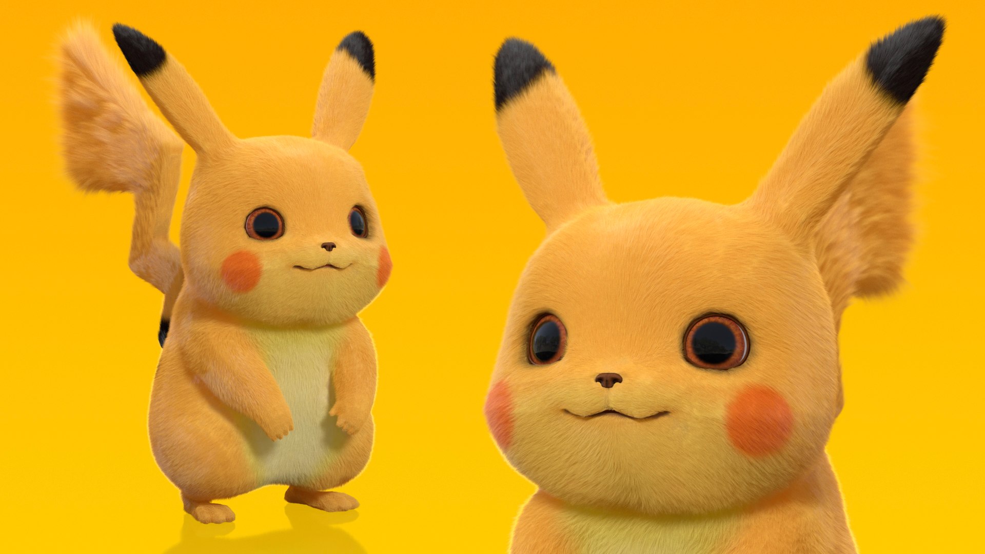 3D Cartoon Pikachu Character Fur Model - TurboSquid 2084381