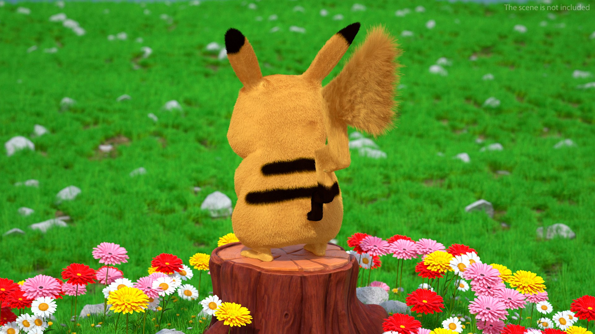 3D Cartoon Pikachu Character Fur Model - TurboSquid 2084381