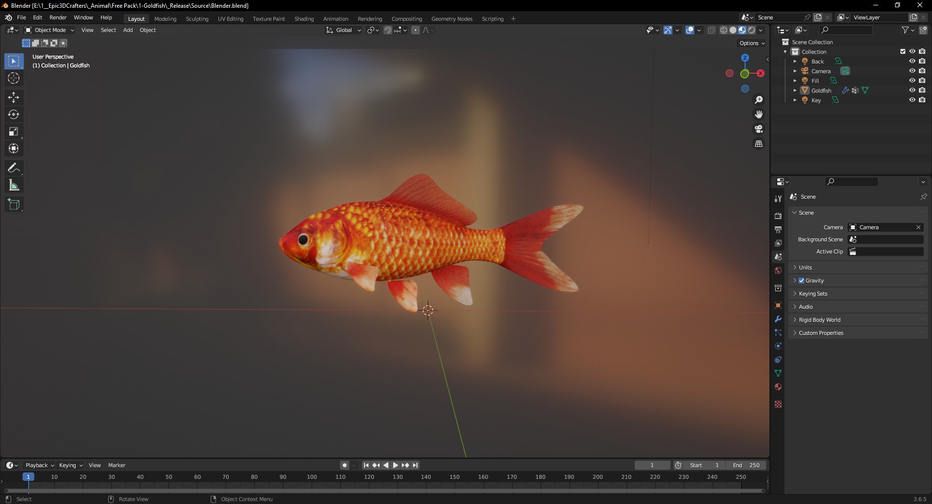 Free Aquatic Gold Free Premium Goldfish Model Free Low-poly 3D Model ...