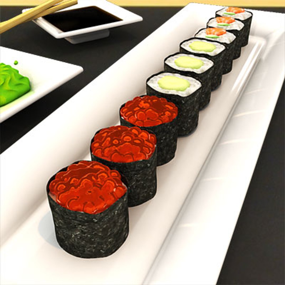 3d Model Sushi Set