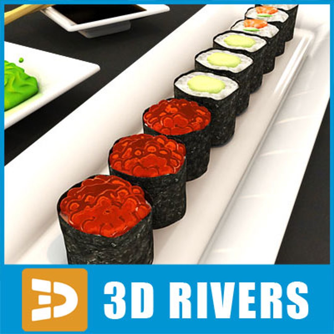 3d Model Sushi Set