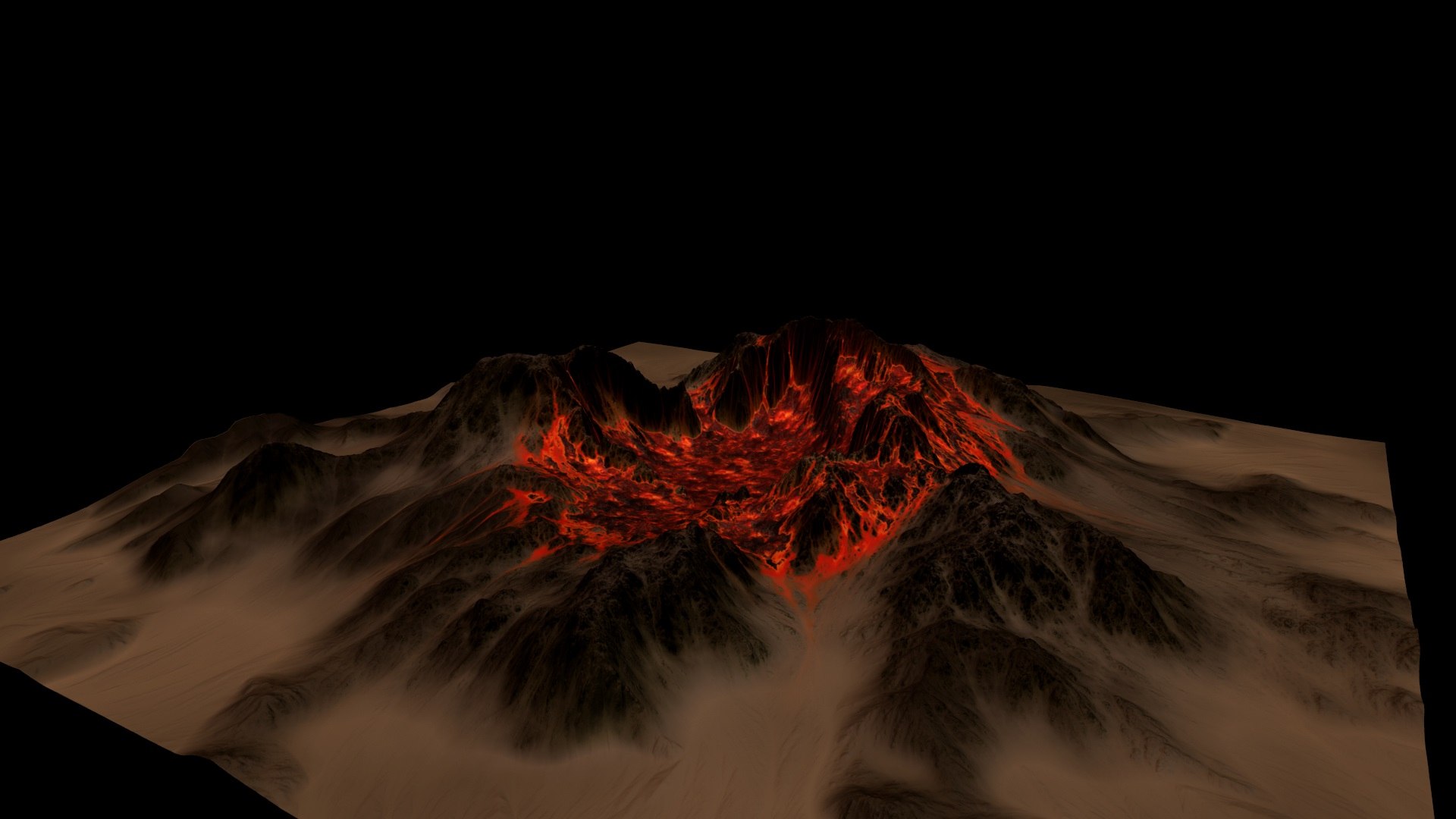 3d volcano