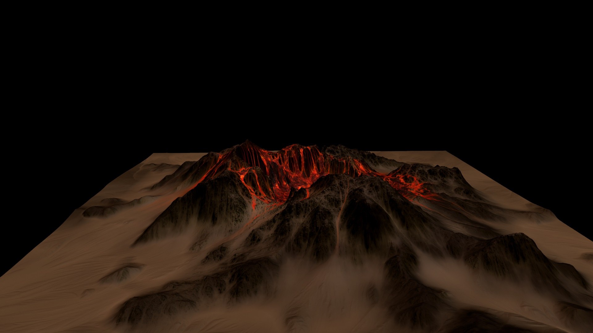 3d volcano