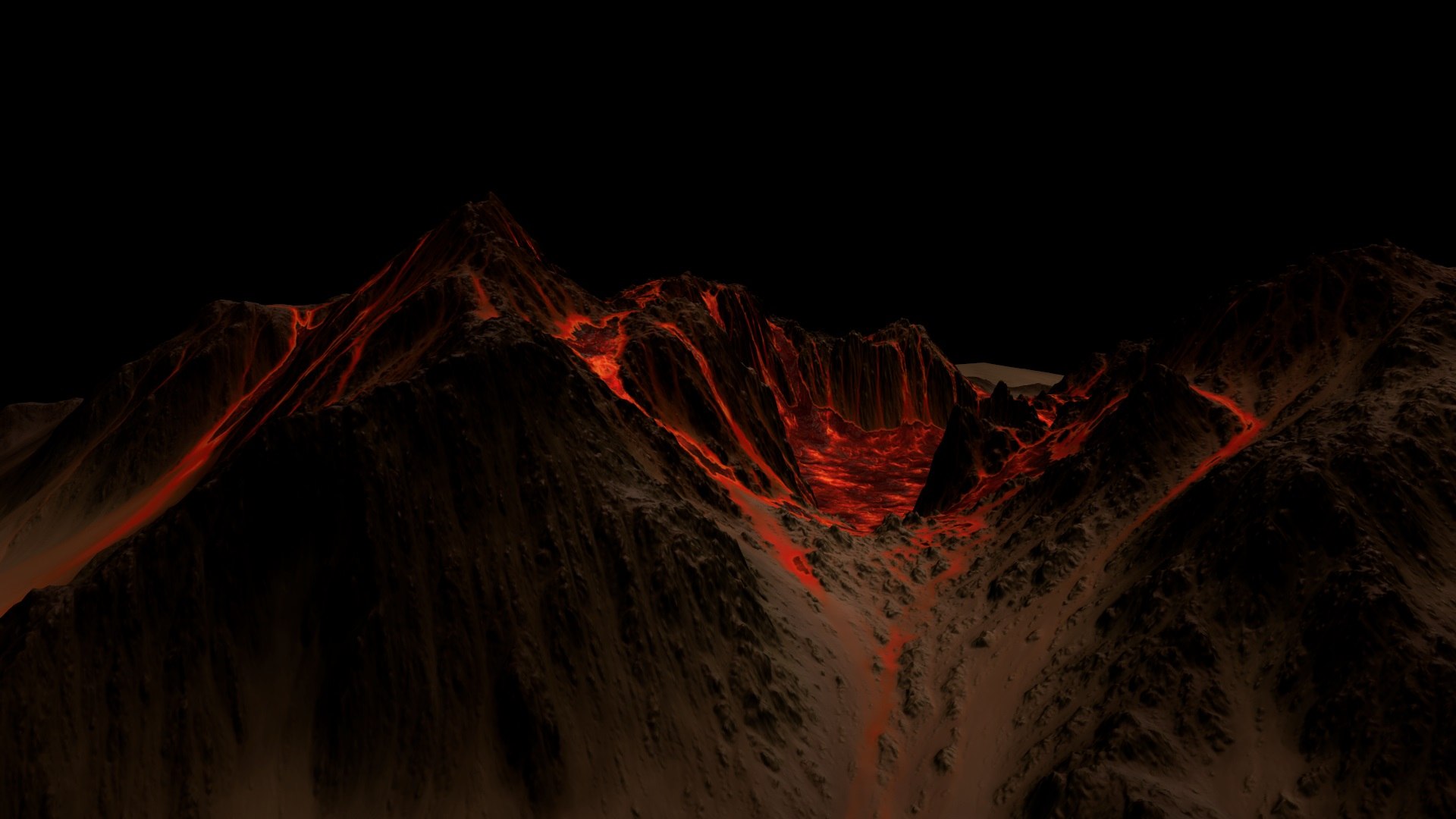3d volcano