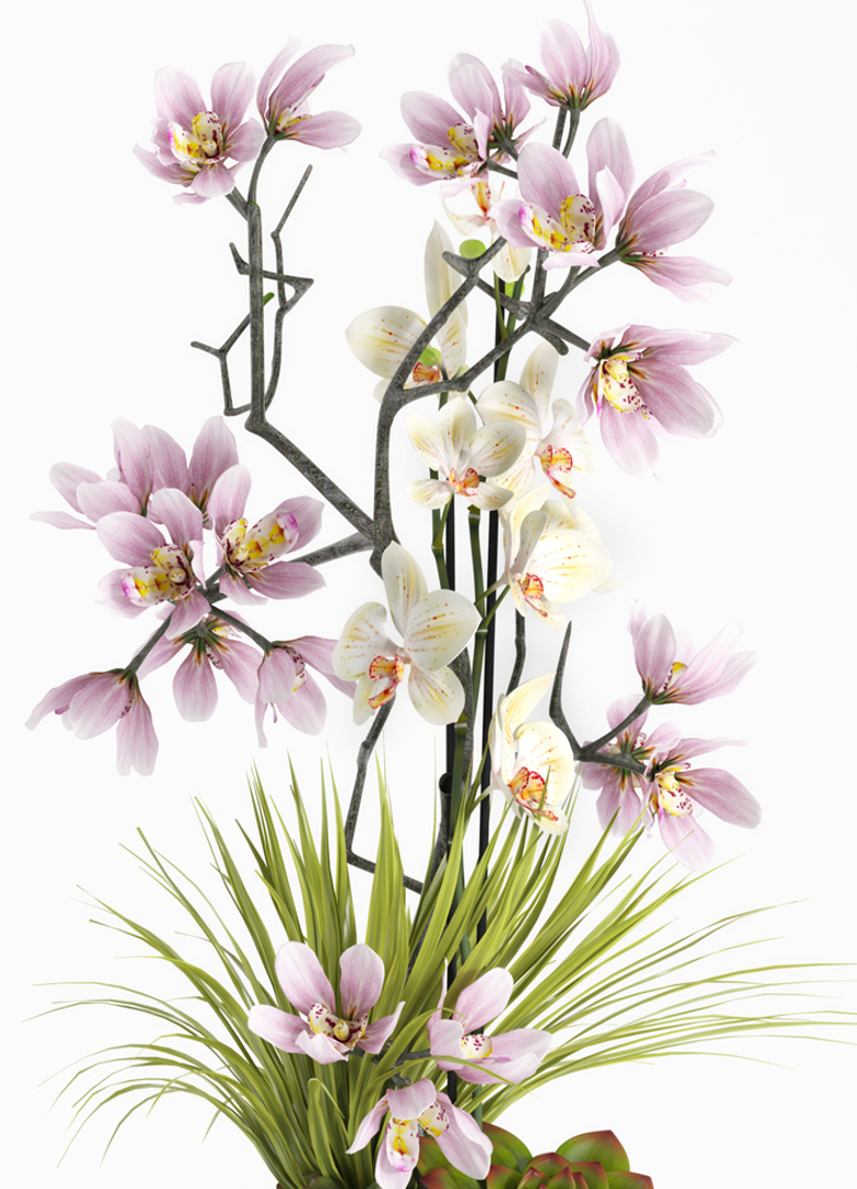 3d model flower set 21