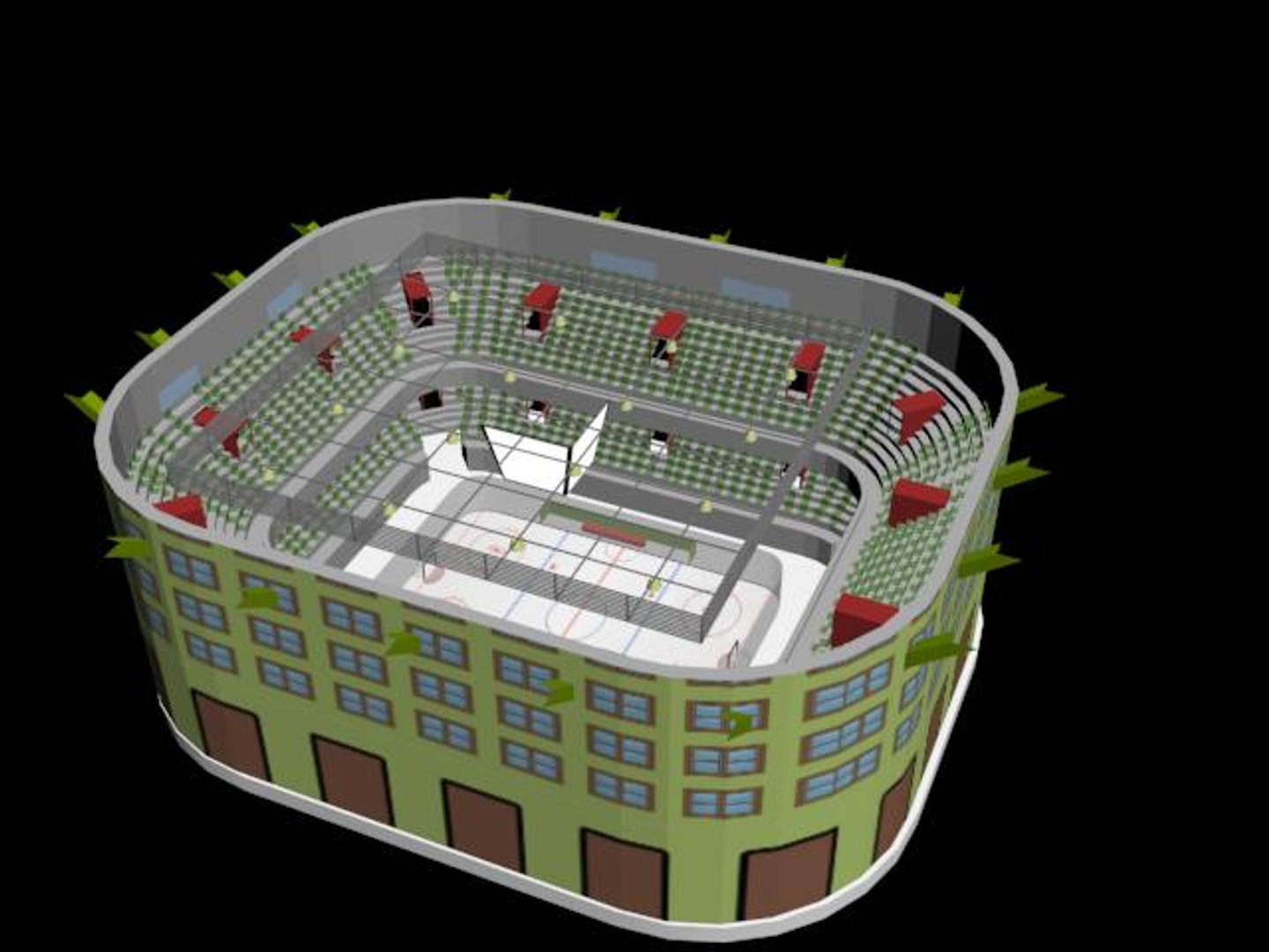 Low Poly Cartoon Hockey Arena 3D Model - TurboSquid 1725928