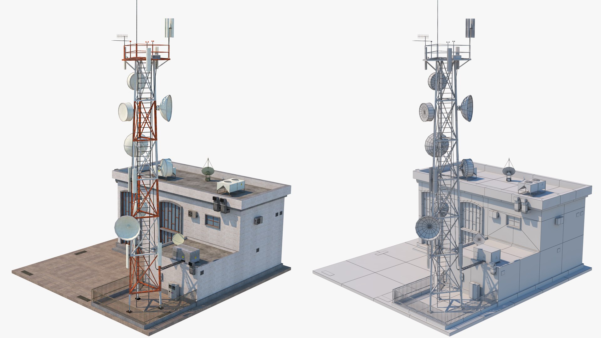3D Model Radio Station - Communication Tower - TurboSquid 1796112