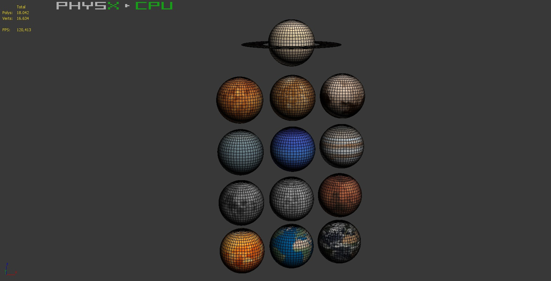 3d model of solar planets sun