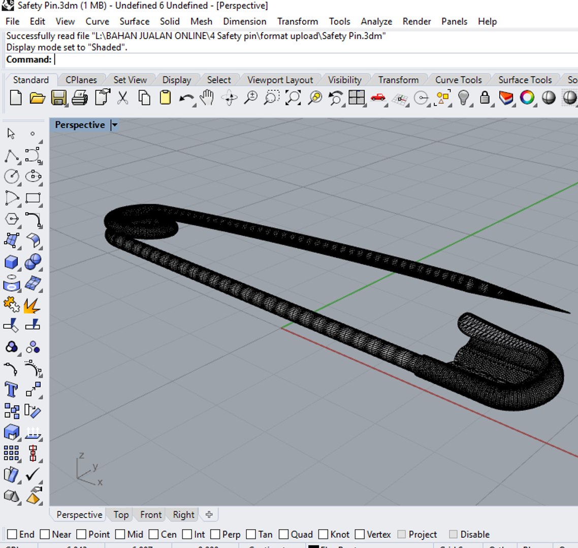 3D Safety Pin Fastening - TurboSquid 1439955